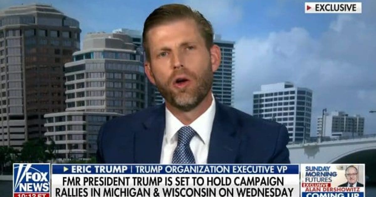 Eric Trump Stands up for President Trump and his wife Lara Trump Who ...
