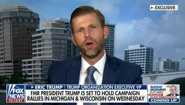 Eric Trump Stands up for President Trump and his wife Lara Trump Who ...