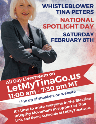 TINA PETERS NATIONAL SPOTLIGHT Event on Saturday, February 8th a ...